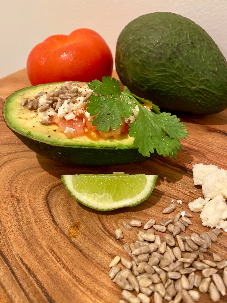 Avocado with Feta and Tomato - style preservation